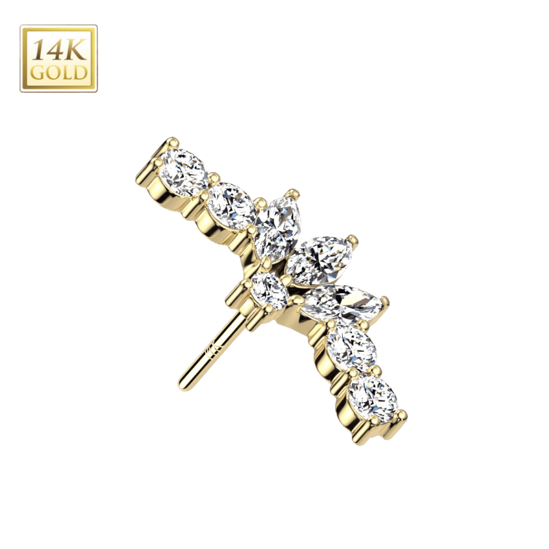 14k Gold Princess Gems Threadless Top